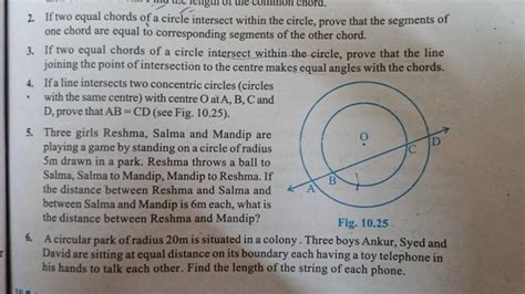 If Two Equal Chords Of A Circle Intersect Within The Circle Prove Tha