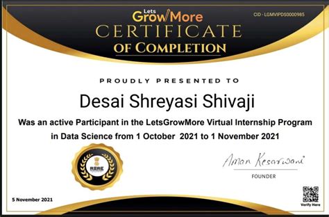 Shreyasi Desai On Linkedin Datascientist Internship Intern Lgmvipoctober Lgmvip