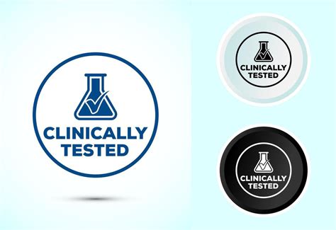 Clinically Tested Icon Illustration Clinically Proven Label Sign