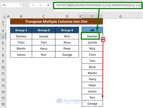 How To Transpose Multiple Columns Into One Column In Excel 3 Methods