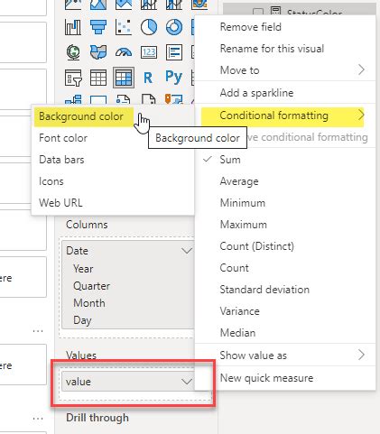 Powerbi How To Change Background Color Of Column Based Of Comparing