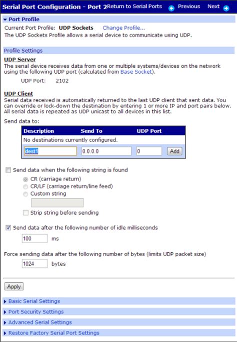 Udp Sockets Port Profile