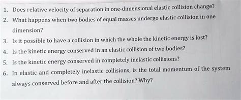 1 Does Relative Velocity Of Separation In One Dimensional Elastic