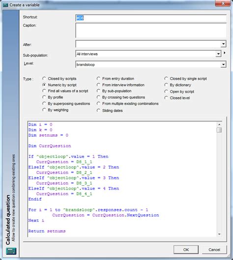 Create Loops And Multiples By Script Askia Help Centre Automating Insight