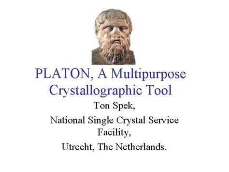 Platon A Multipurpose Crystallographic Tool Ton Spek National