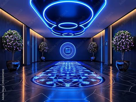 Smart Building Interface An Interior Of A Modern Building Where An Ai Controlled Interface