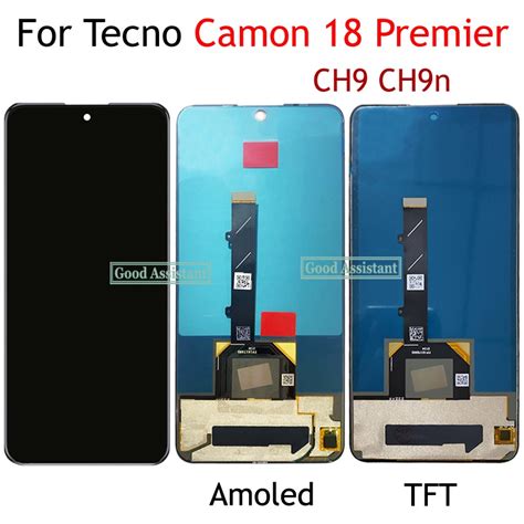Original Amoled TFT Black 6 7 Inch For Tecno Camon 18 Premier CH9 CH9n LCD Display Touch