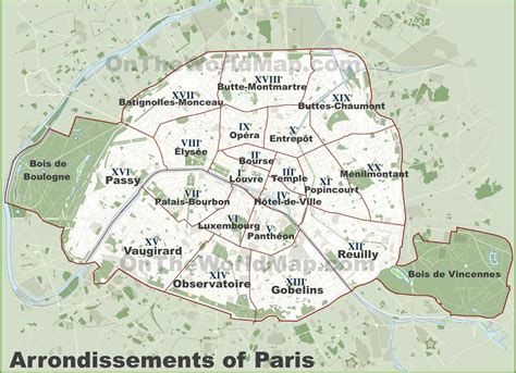 Paris City Map Arrondissements Map Of Paris City Arrondissements Île
