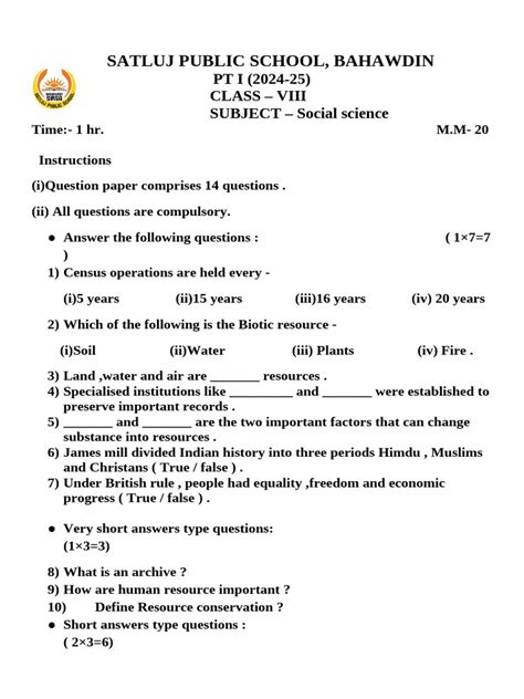 Pt1 Class 8th Sst Pdf