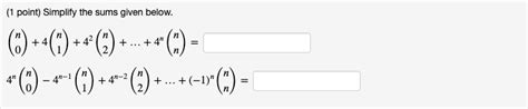 Solved 1 Point Simplify The Sums Given Below 4