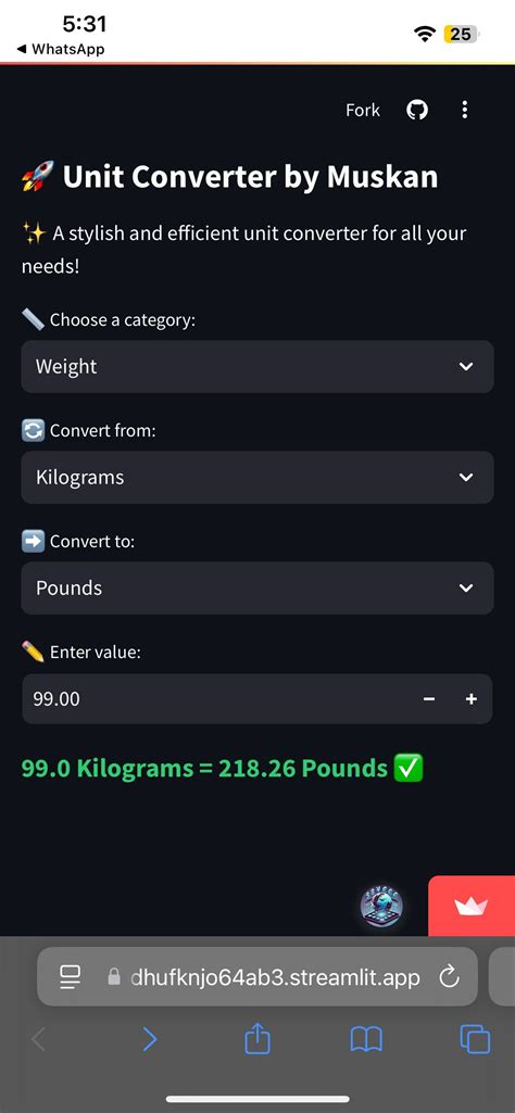 Python Streamlit Ai Unitconverter Machinelearning Muskan Nisar