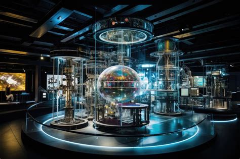 Sophisticated Quantum Computing Laboratory With Intricate Machinery And Futuristic User