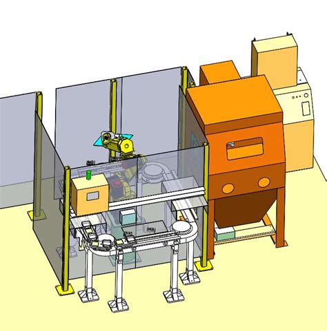 Custom Designed Robotic Cell For Shot Blasting Mj Engineering