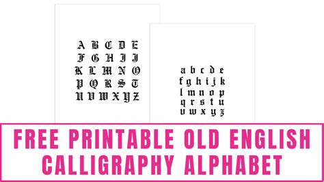 Free Printable Old English Calligraphy Alphabet Freebie Finding Mom