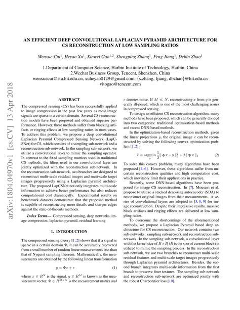 Pdf An Efficient Deep Convolutional Laplacian Pyramid Architecture
