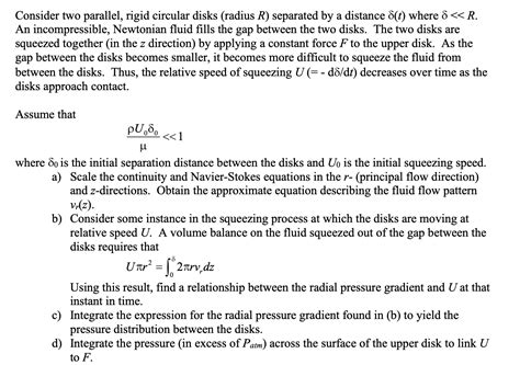 Consider Two Parallel Rigid Circular Disks Radius