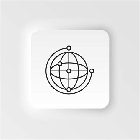 Network Global Icon Vector Artificial Intelligence Neumorphic Style