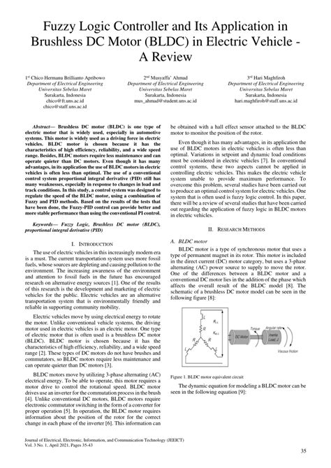 pdf fuzzy logic controller and its application in brushless dc motor bldc in electric