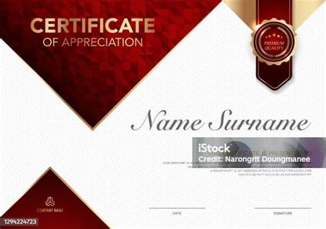 인증서 템플릿 레드 와 골드 럭셔리 스타일 이미지 기하학적 현대 디자인의 졸업장 Eps10 벡터 0명에 대한 스톡 벡터 아트 및 기타 이미지 Istock