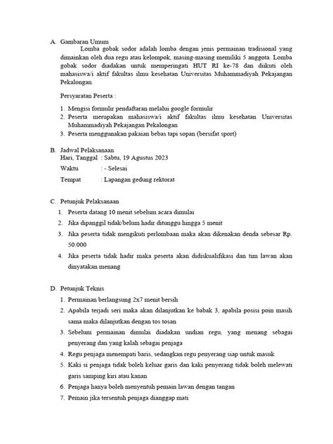 Juknis Gobak Sodor Pdf
