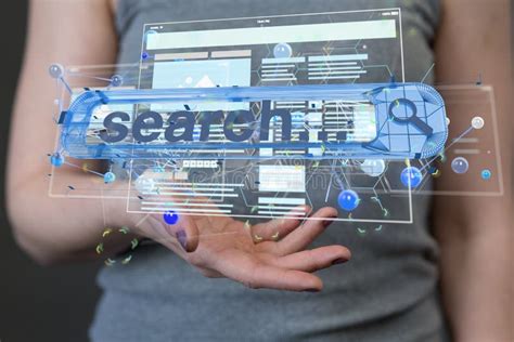 Interface Web Application In Hand 3d Stock Image Image Of Vision Research 212113301