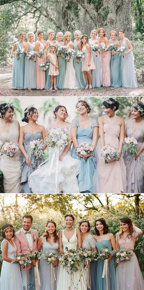 Mismatched Pastel Bridesmaid Dresses