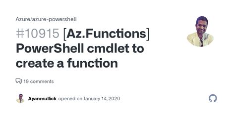 Azfunctions Powershell Cmdlet To Create A Function · Issue 10915