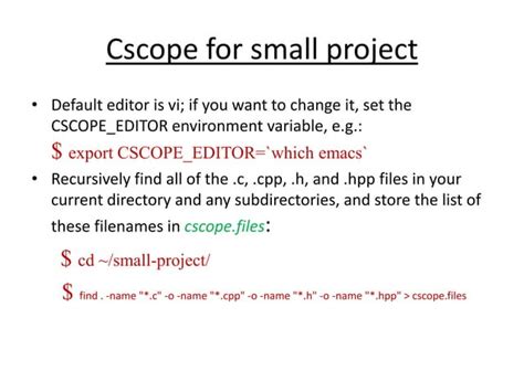 Cscope And Ctags Pptx