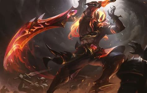 Wallpaper Lights Flame Battle The Demon Game Characters League Of Legends Lol For Mobile