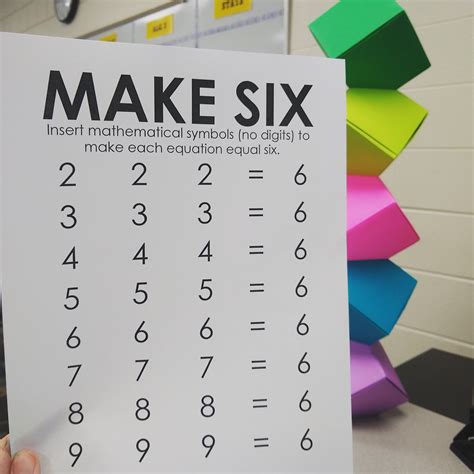 Make Six Puzzle Number Challenge Math Love