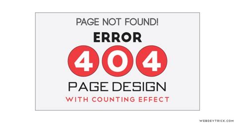 Custom Error 404 Page With Counting Numbers Using Css Bootstrap