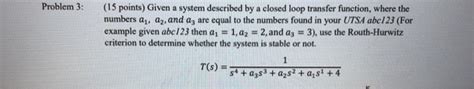 solved problem 3 15 points given a system described by a