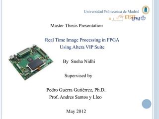 Real Time Image Processing In Fpga PDF
