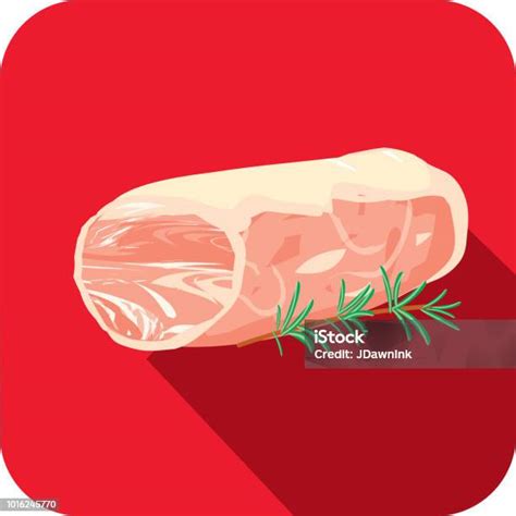 델리 고기 인하 돼지고기 안심 구이 그림자와 평면 디자인 테마 아이콘 돼지고기에 대한 스톡 벡터 아트 및 기타 이미지 돼지고기 안심 0명 Istock