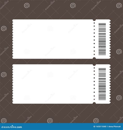Ticket Template Ticket Icons Ticket With Barcode Vector Illustration Stock Illustration