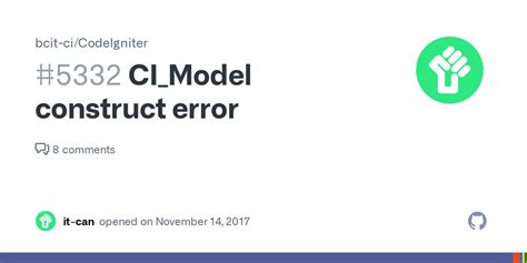 Cimodel Construct Error · Issue 5332 · Bcit Cicodeigniter · Github