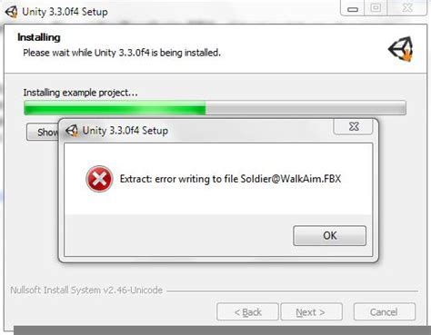 Unity Installing Error Error Writing To File Soldierwalkaimfbx Unity Engine Unity Discussions