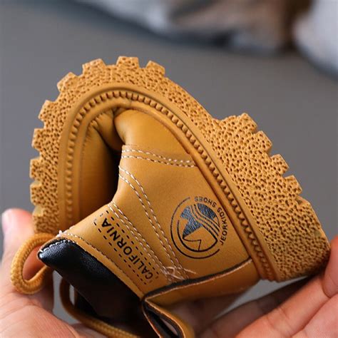 Badu Bg Детски ботуши Мартин Обувки за момчета Есен Зима Кожени детски ботуши Модни ботуши за