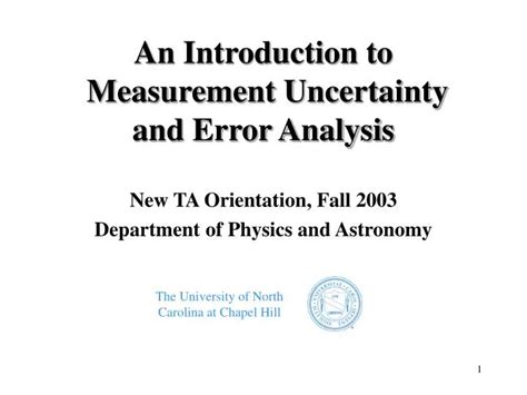PPT An Introduction To Measurement Uncertainty And Error Analysis PowerPoint Presentation ID