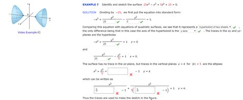 solved identify and sketch the surface 25x2 − y2 5z2 25