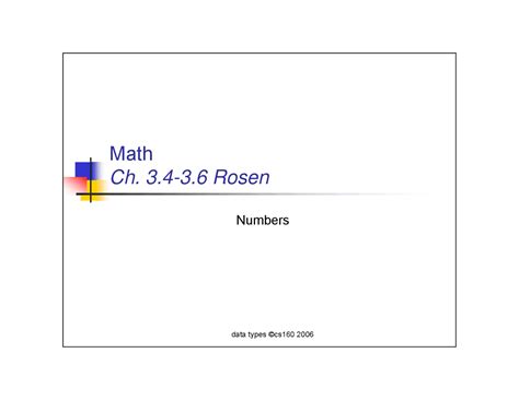 Lecture Slides On Numbers Foundations In Programming Cs 160 Docsity