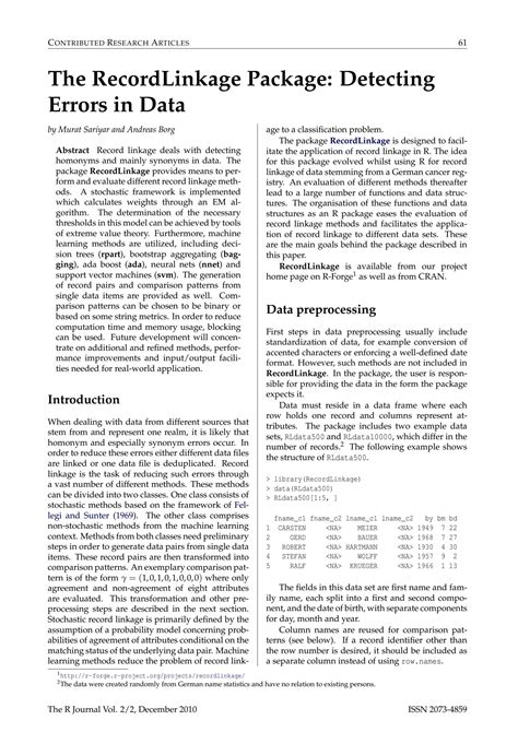 SOLUTION The Recordlinkage Package Detecting Errors In Data Studypool