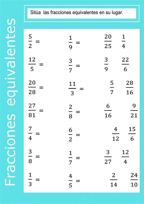 Fracciones Equivalentes Interactive Worksheet Live 53 Off