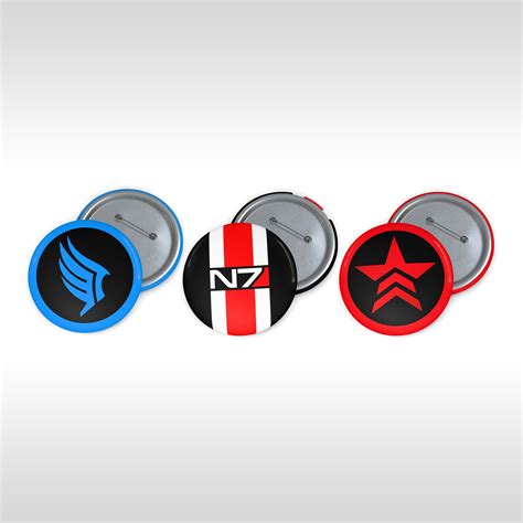 N7 Paragon Renegade Pin Button Set Fictional Corporations