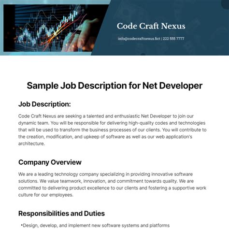 Free Sample Job Description For Net Developer Template To Edit Online