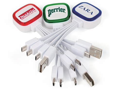 Promotional Multi Usb Charging Cable In Rainbow For Promotional Gifts