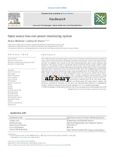 Open Source Low Cost Power Monitoring System Afribary