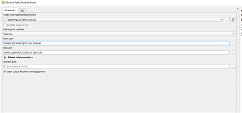 Qgis 3 Shortest Path Point To Point When Filling Out Coordinates In Boxes Geographic