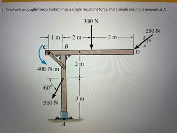 Answered Resolve The Couple Force System Into A Single Resultant Force And A Single