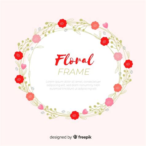 손으로 그린 꽃 프레임 무료 벡터